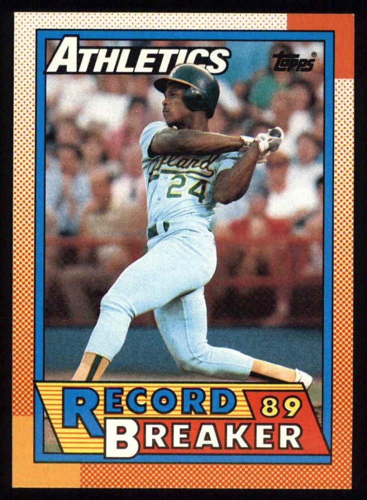 1990 Topps #7 Record Breaker Rickey Henderson