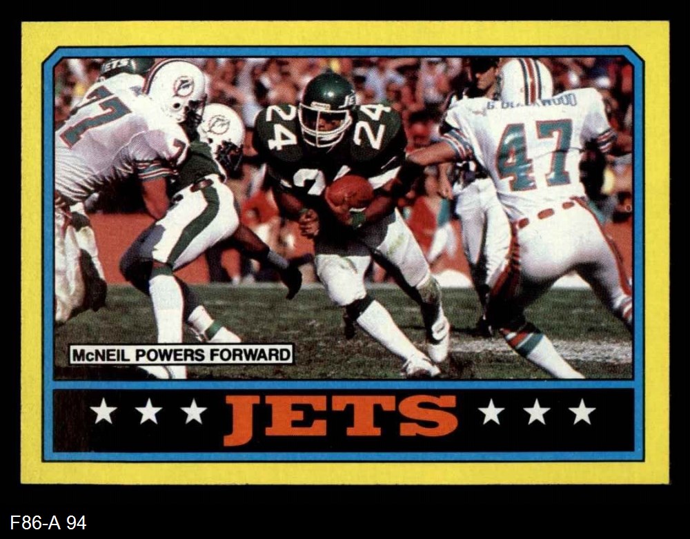 1986 Topps #94 Jets Leaders Freeman McNeil / Mickey Shuler / Kerry ...