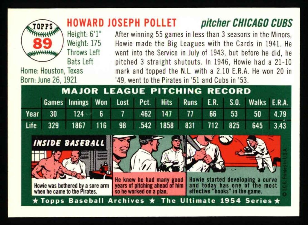 1954 Topps REPRINT Chicago Cubs Team Set