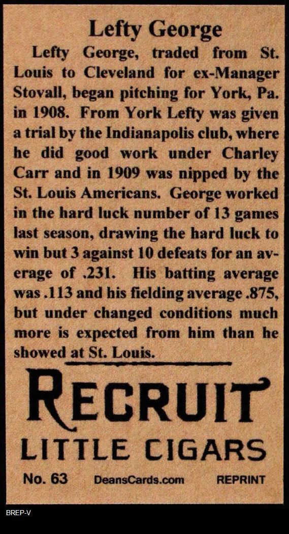 1912 T207 Reprint Lefty George