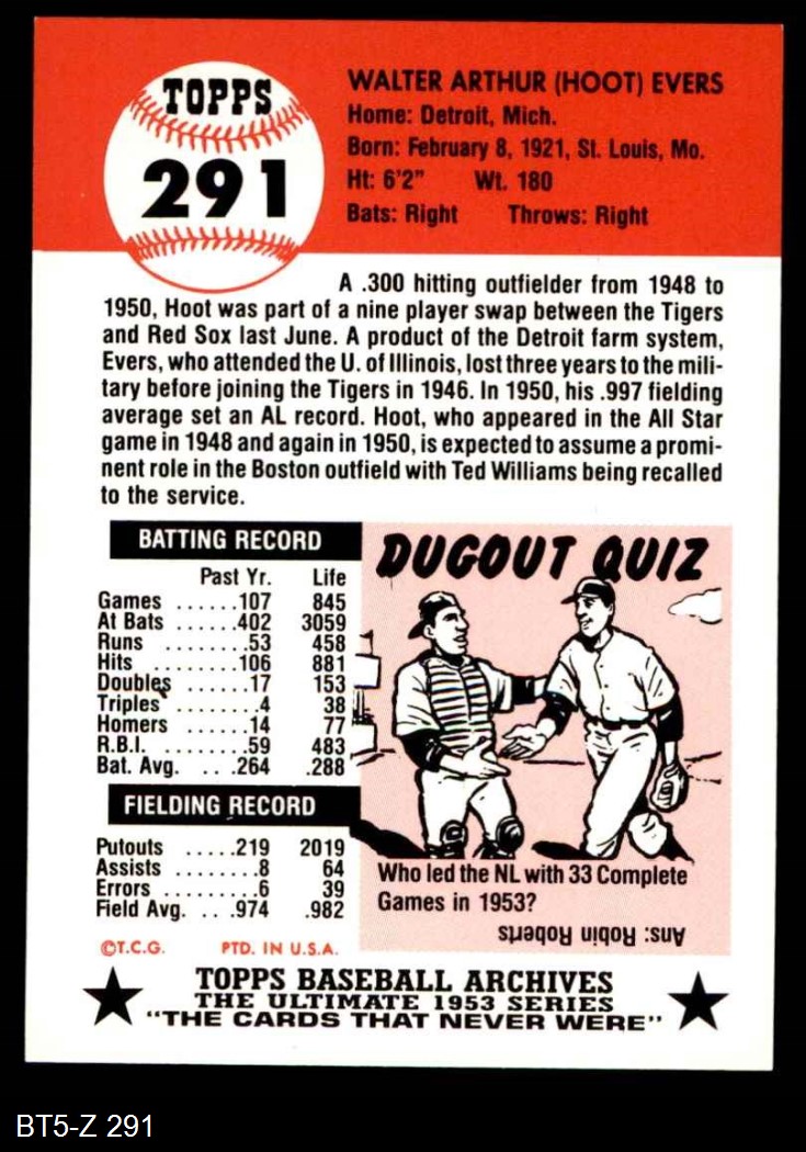 1953 Topps REPRINT Topps Baseball Archives Reprint Complete Set