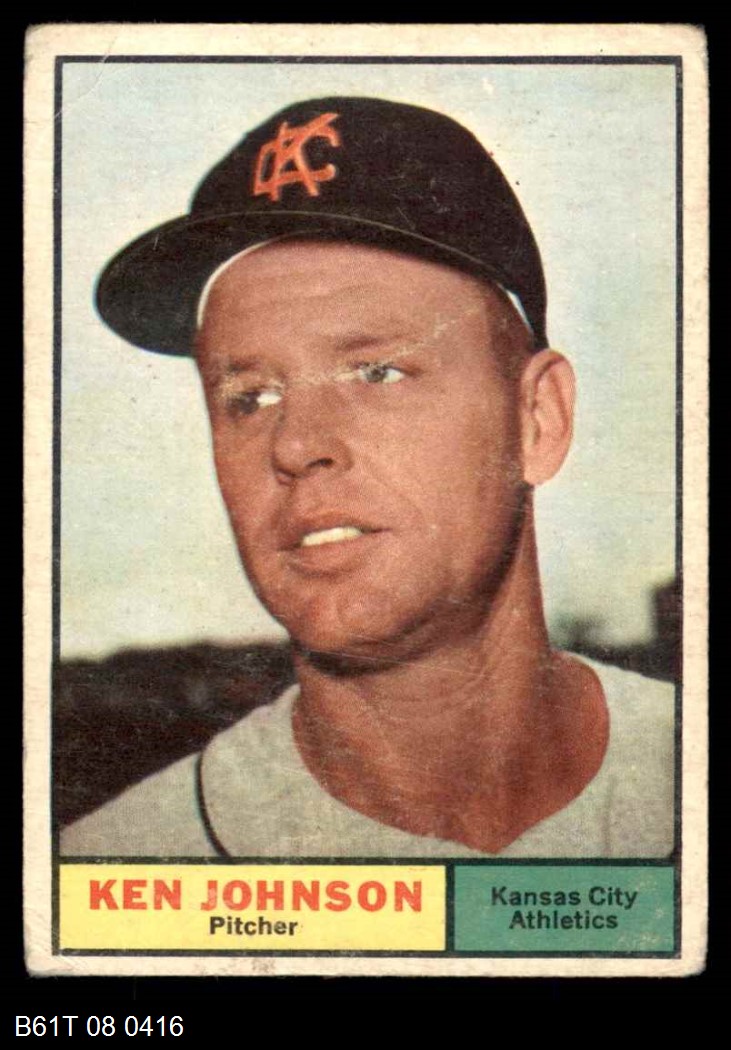 1961 Topps #24 Ken Johnson 2 - GOOD