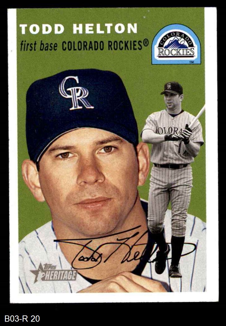 2003 Topps Heritage #20 Todd Helton
