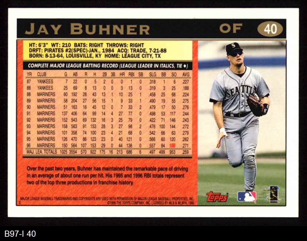 1997 Topps #40 Jay Buhner