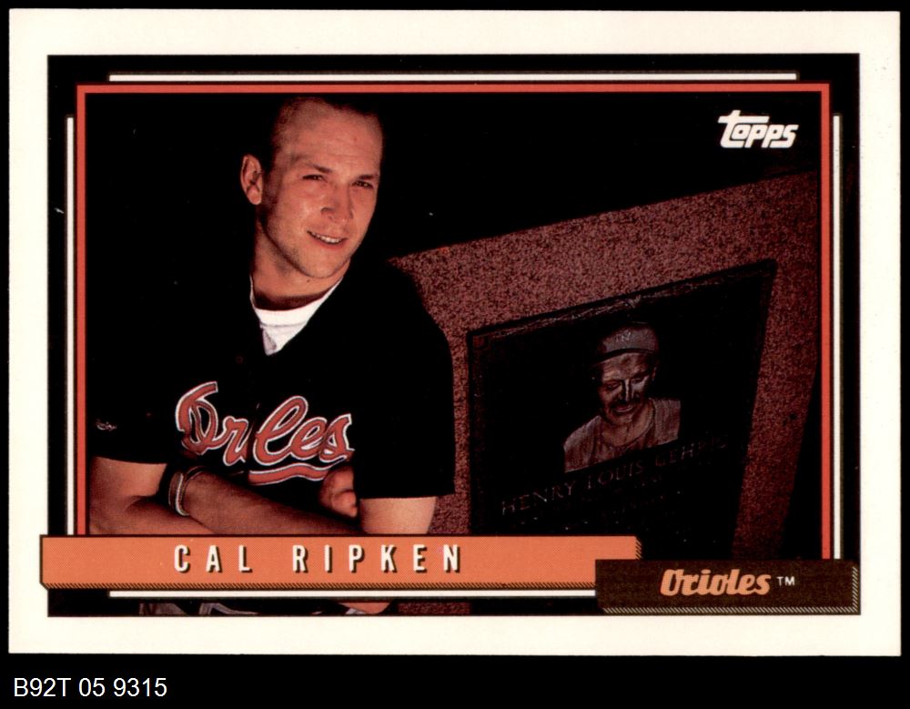 1992 Topps #40 Cal Ripken Jr. / Lou Gehrig