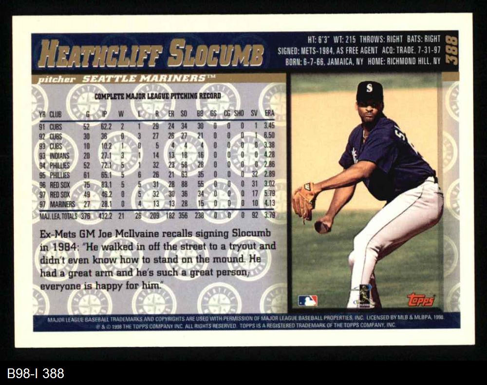1998 Topps #388 Heathcliff Slocumb