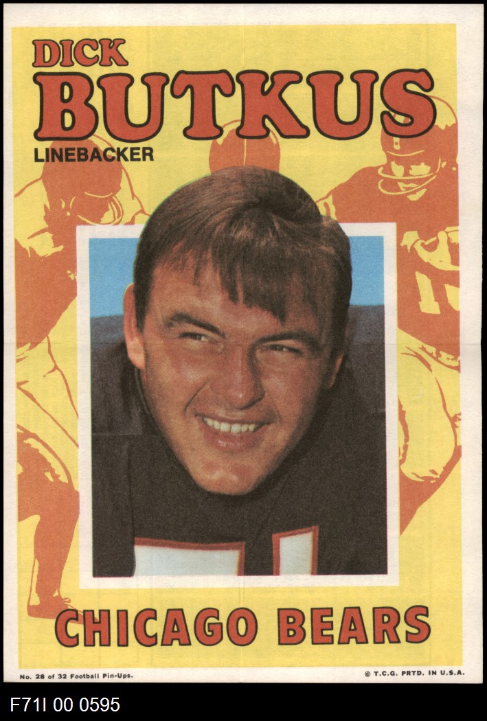 1971 Topps Football Posters #28 Dick Butkus