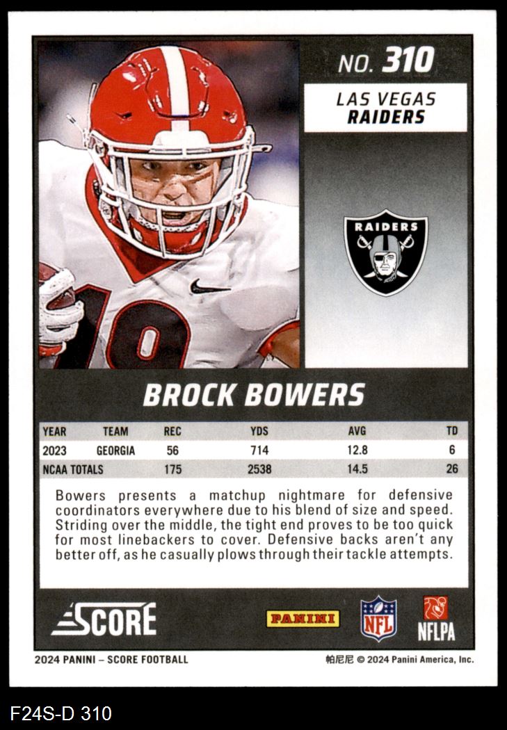 2024 Score #310 Brock Bowers