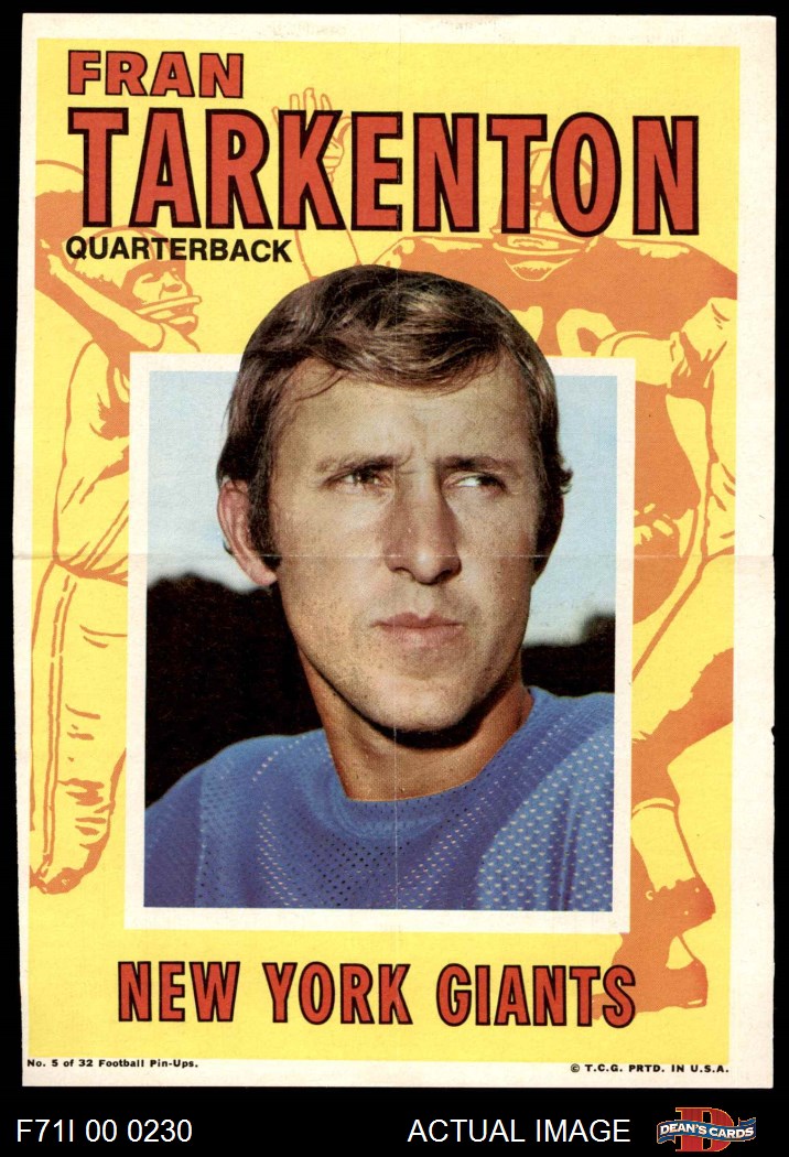 1971 Topps Poster Topps Football Poster Complete Set