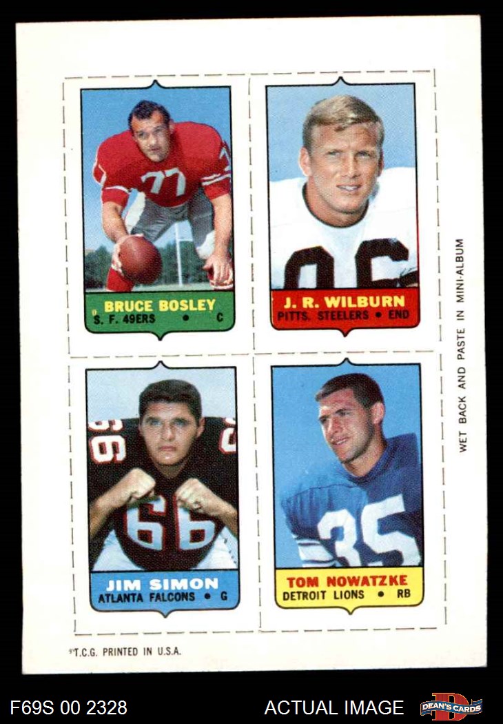 1969 Topps 4-in-1 Stamp Topps Football 4-in-1 Stamps Complete Set