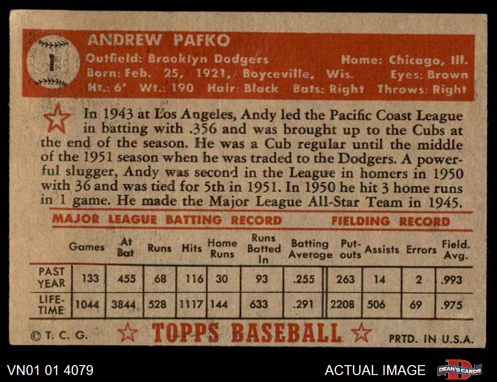 1952 Topps Baseball Complete Set