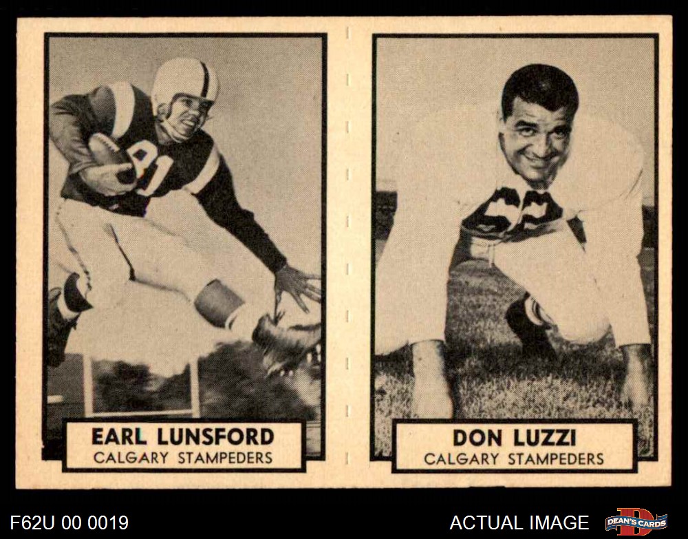 1962 Topps CFL Earl Lunsford / Don Luzzi 5 - EX