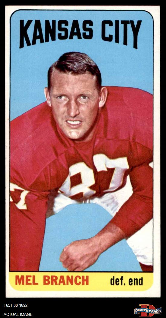 1965 Topps Kansas City Chiefs Team Set