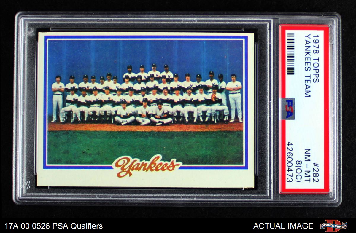 1978 Topps #282 Yankees Team Checklist