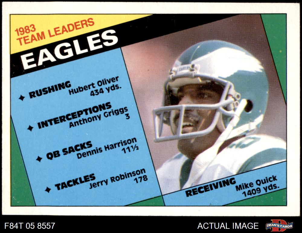 1984 Topps #325 Eagles Leaders Mike Quick / Hubert Oliver / Anthony ...
