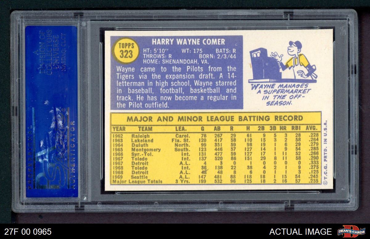 1970 Topps #323 Wayne Comer PSA 8 - NM/MT