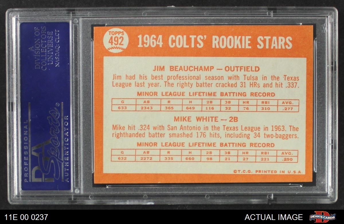 1964 Topps #492 Colt 45s Rookies Jim Beauchamp / Mike White