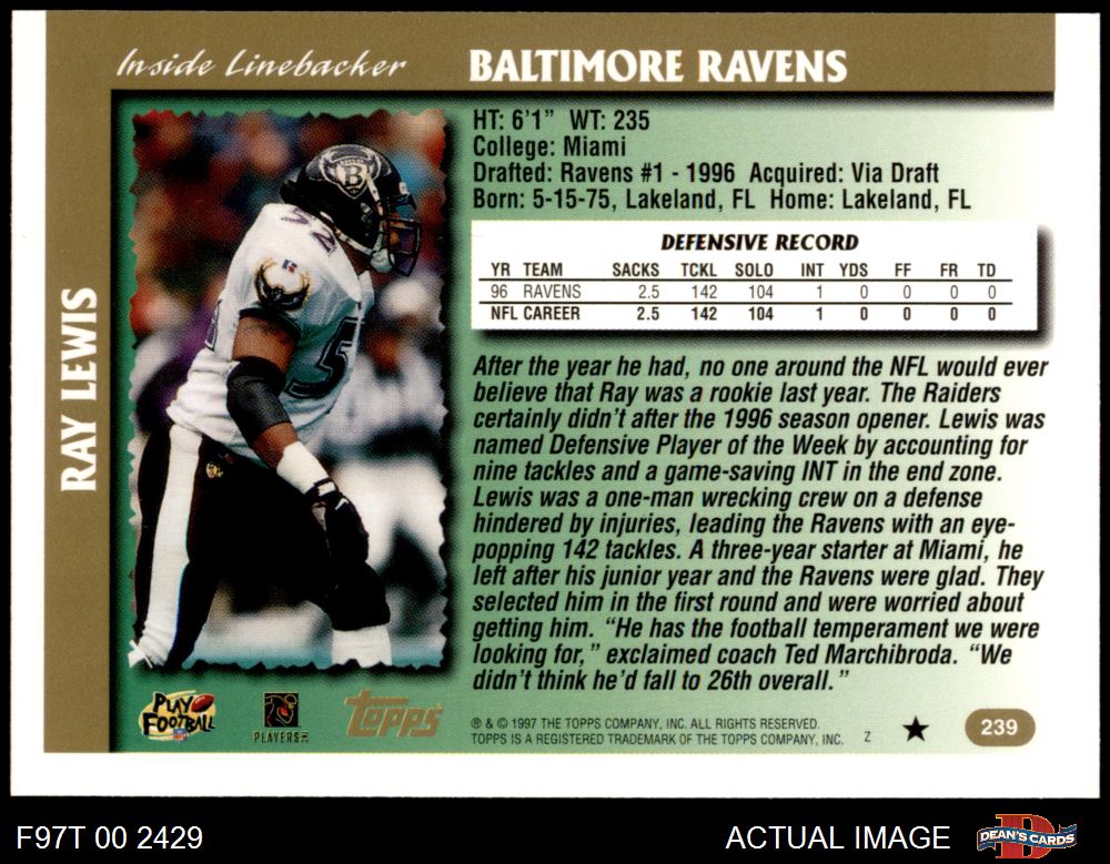 1997 Topps #239 Ray Lewis