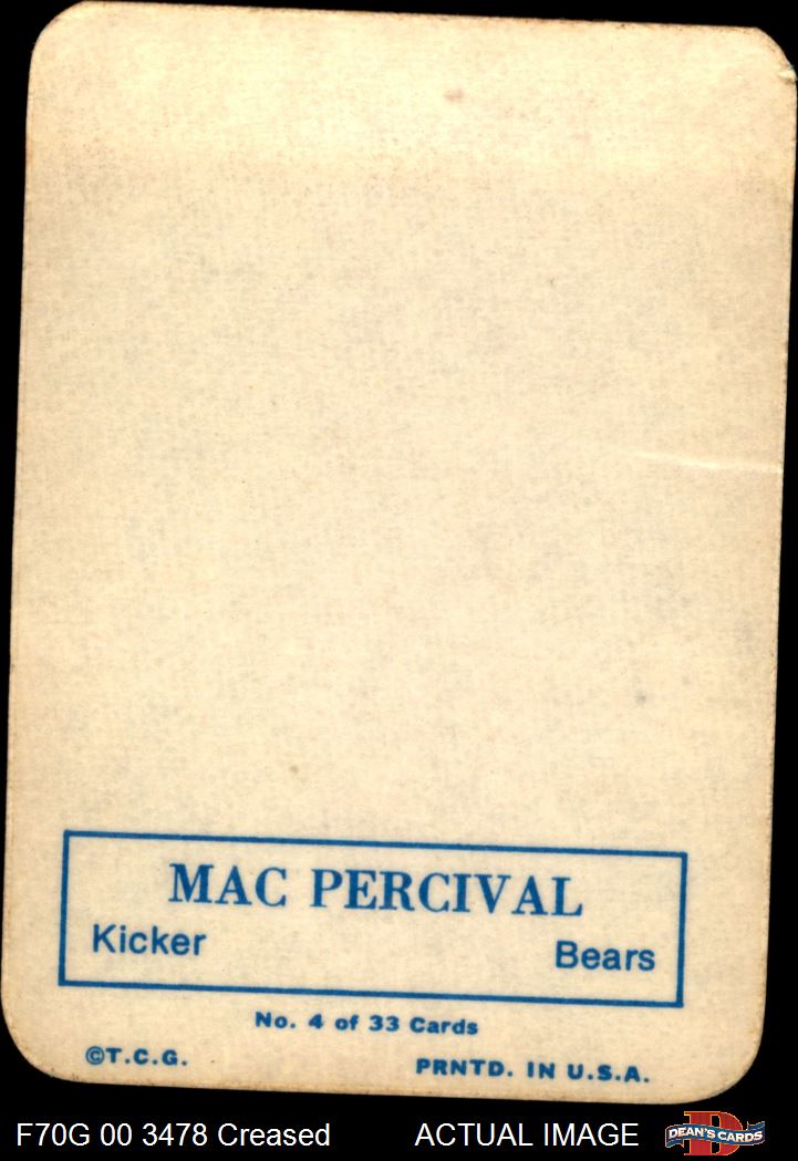 1970 Topps Super Glossy #4 Mac Percival