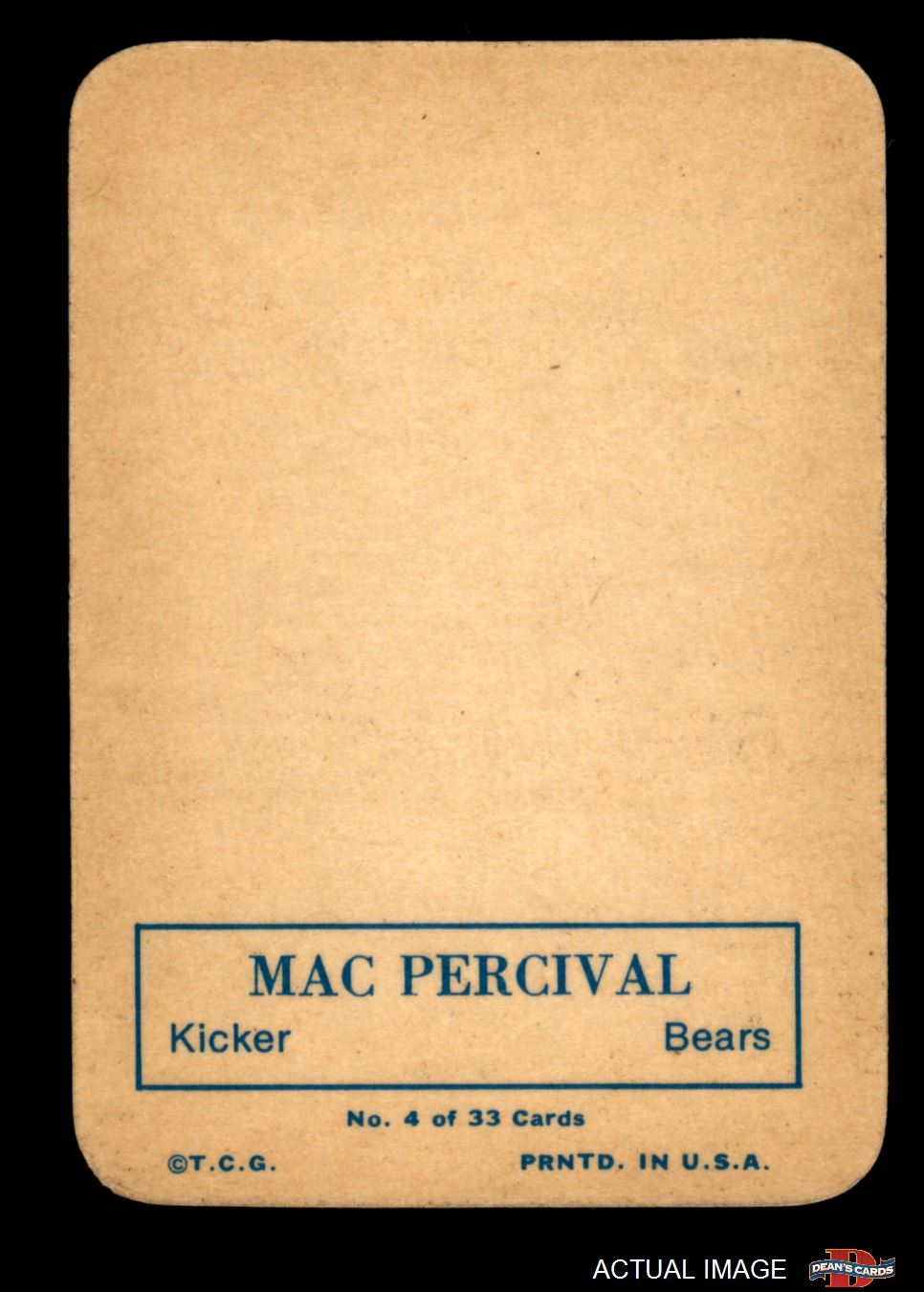 1970 Topps Super Glossy #4 Mac Percival