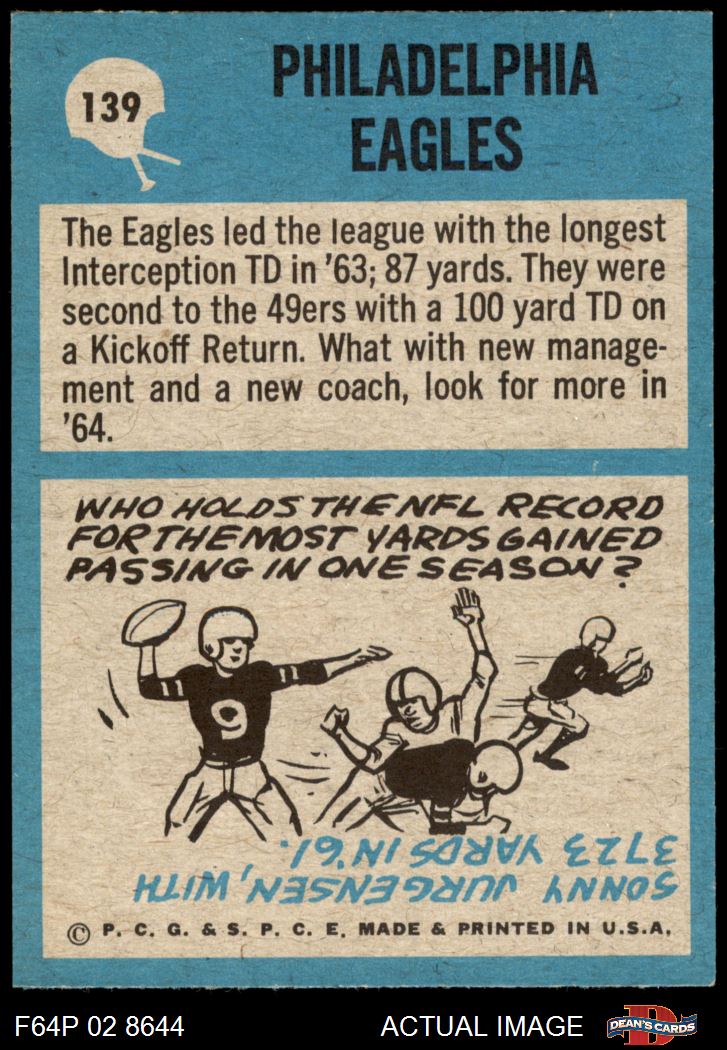 1964 Philadelphia Eagles Team Set