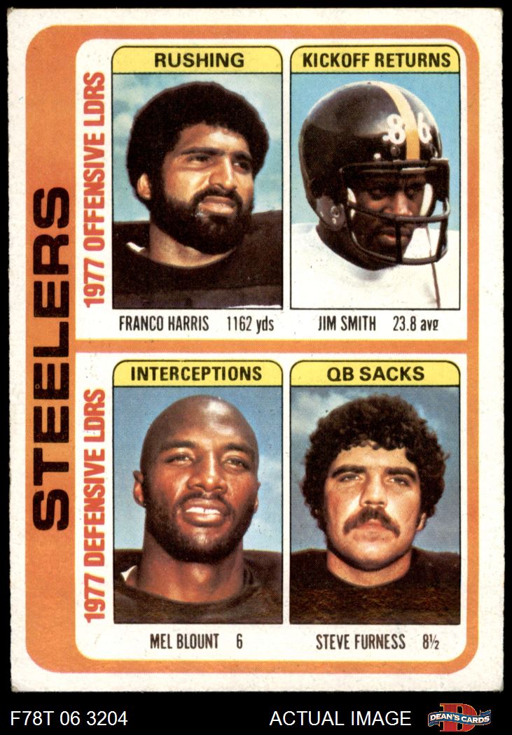 1978 Topps #522 Steelers Leaders & Checklist Franco Harris / Jim Smith ...