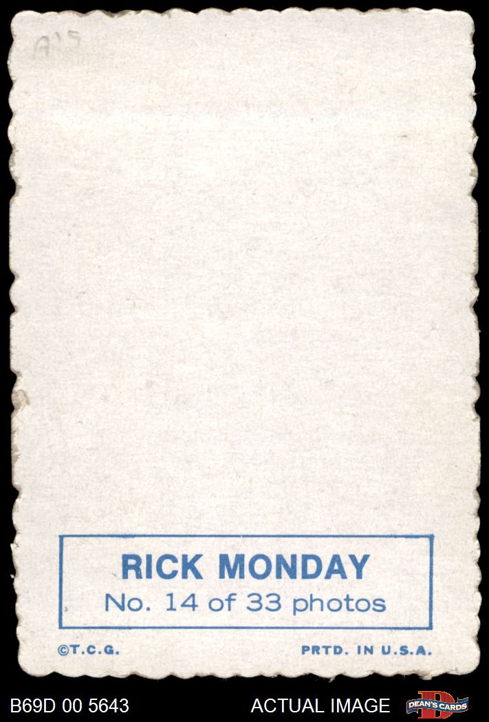 1969 Topps Deckle Edge #14 Rick Monday