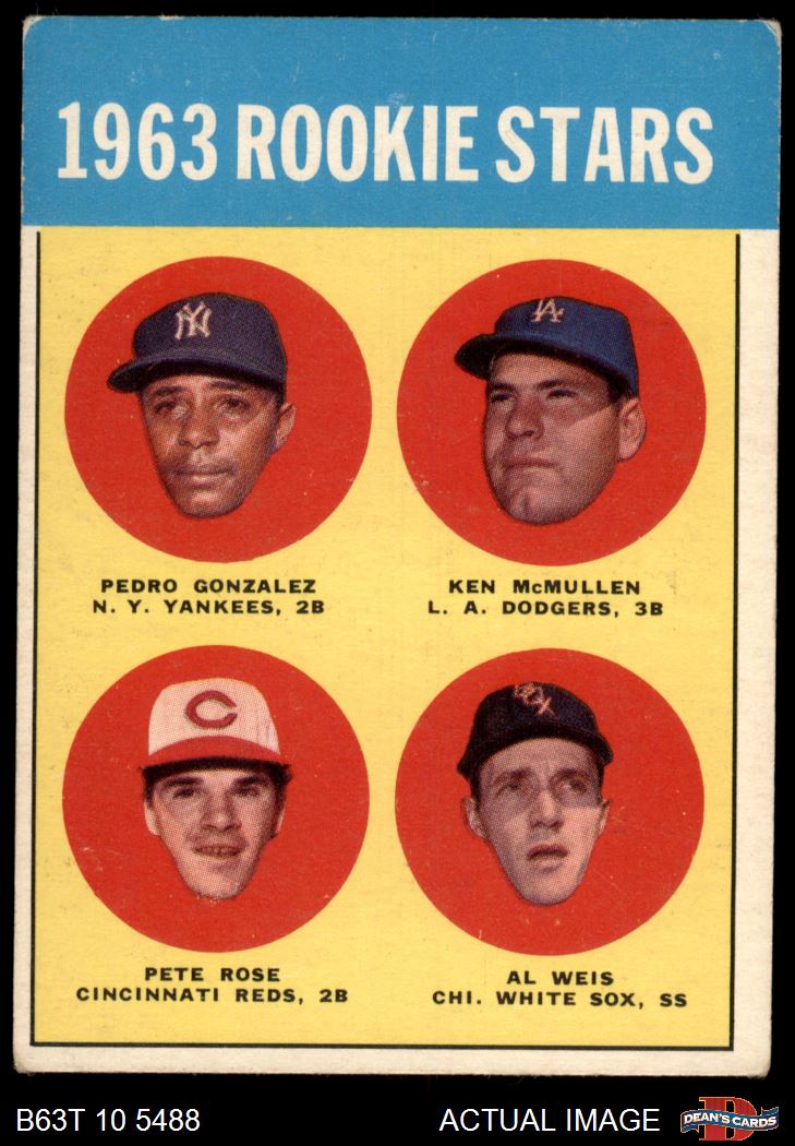 1963 Topps #537 - Pete Rose / Al Weis / Ken McMullen / Pedro Gonzalez ...